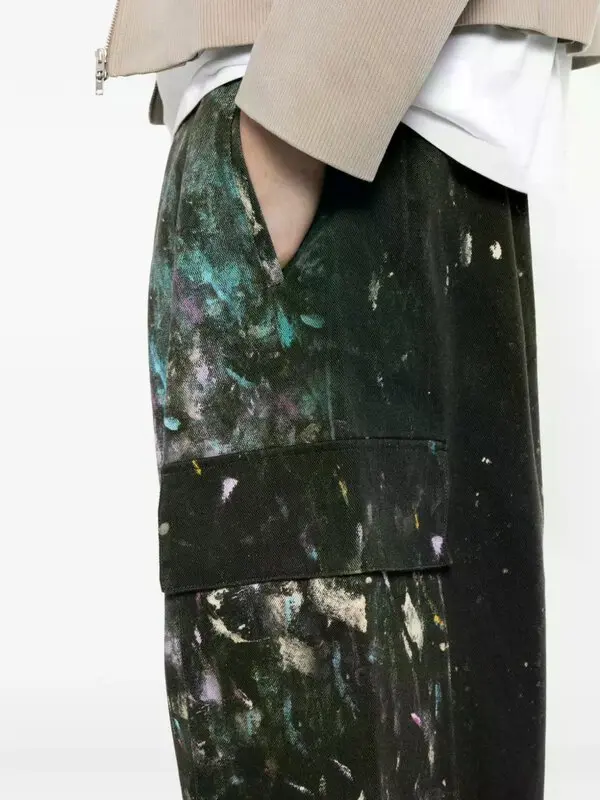 CROQUIS Printed Cotton Pants - Black