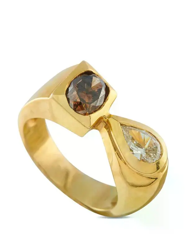 LB EXCLUSIVE Diamond Geometric Ring - Gold