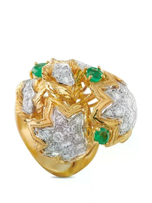 LB EXCLUSIVE Diamond And Emerald Ring - Gold