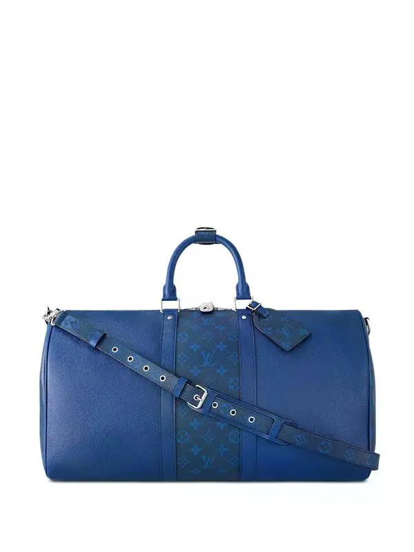 LOUIS VUITTON Keepall Bandoulière 50 Monogram Luggage Bag - Blue
