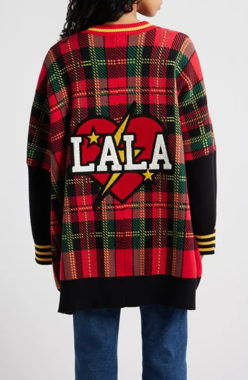 DRESSED IN LALA Plaid Longline Cardigan
