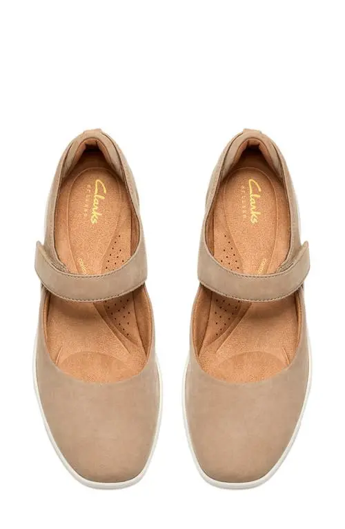 Clarks Lynell Mary Jane Flat - Taupe Nubuck
