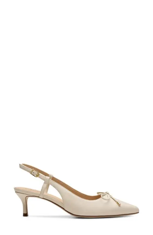 Clarks Zarey Bow Slingback Pumps - Cream Leather