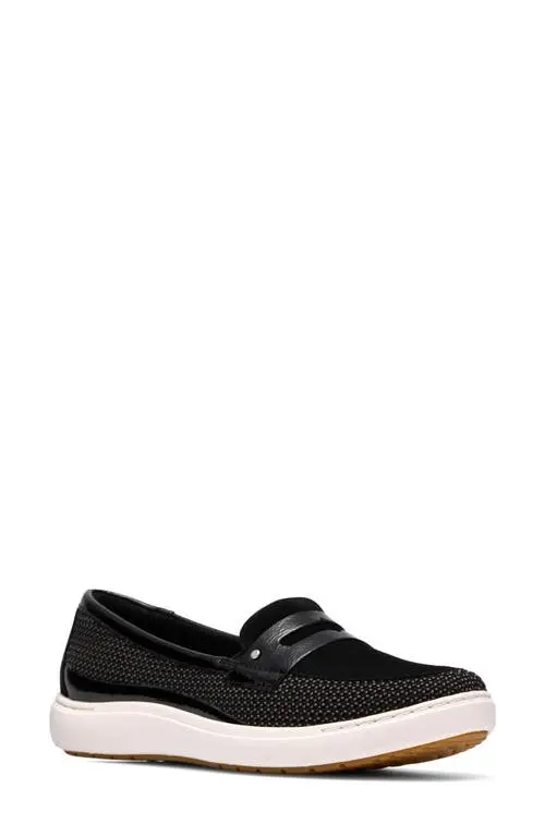 Clarks Nalle Glide Loafer - Black Nubuck