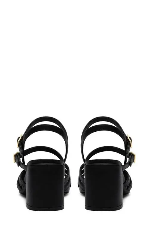 Clarks Ezoria Strappy Sandal - Black Leather