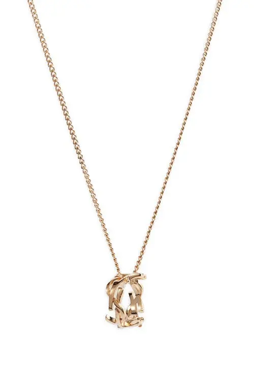 Saint Laurent Thin Twist Charm Pendant Necklace - Metal
