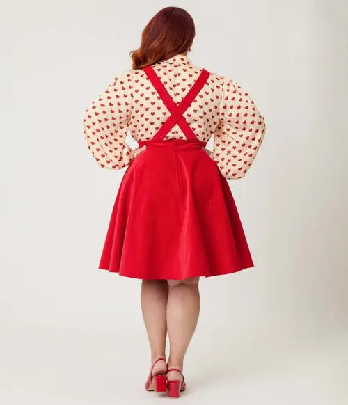 Unique Vintage Bib Pinafore Skirt
