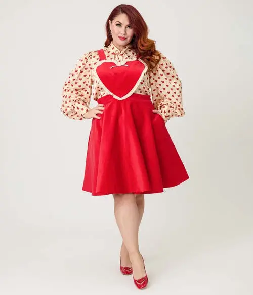 Unique Vintage Bib Pinafore Skirt