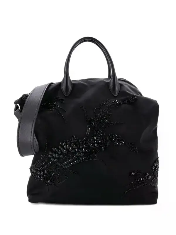 Prada Convertible Beaded Tessuto Medium Tote Bag