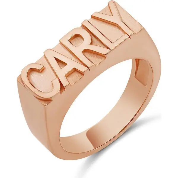 SHYMI Block Letter Name Ring - Rose