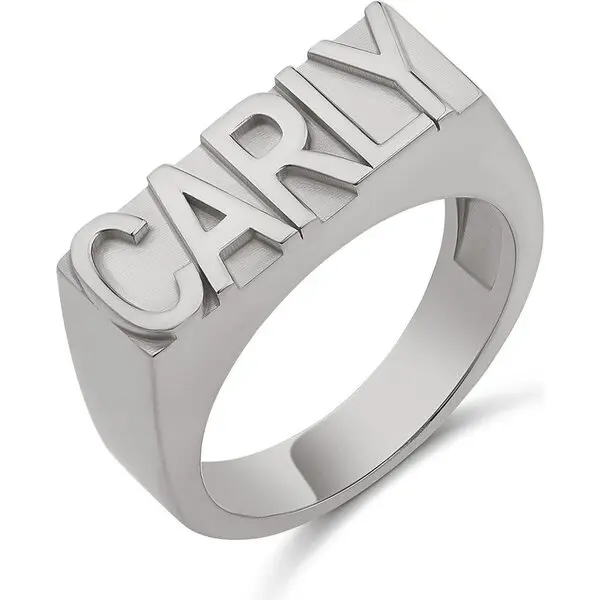 SHYMI Block Letter Name Ring - Silver