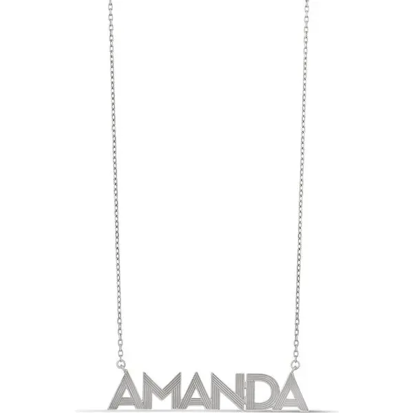 SHYMI Fluted Name Pendant Necklace - Silver