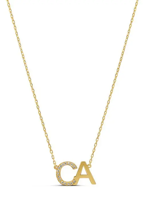 SHYMI Pavé Initial Pendant Necklace - Gold