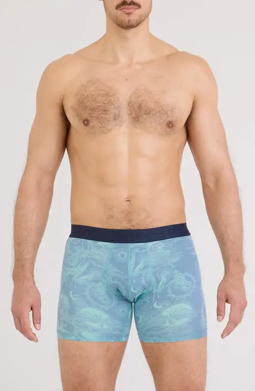 SAXX Smooth Luxe Micro Modal Boxer Briefs - Exotica-ashley Blue
