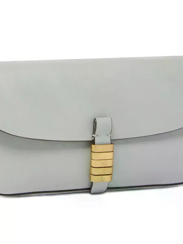 Pinko Medium Saddle Flat Shoulder Bag - Grey