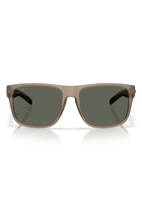 COSTA DEL MAR Spearo Xl 59mm Polarized Square Sunglasses - Matte Brown Smoke/gray 580g