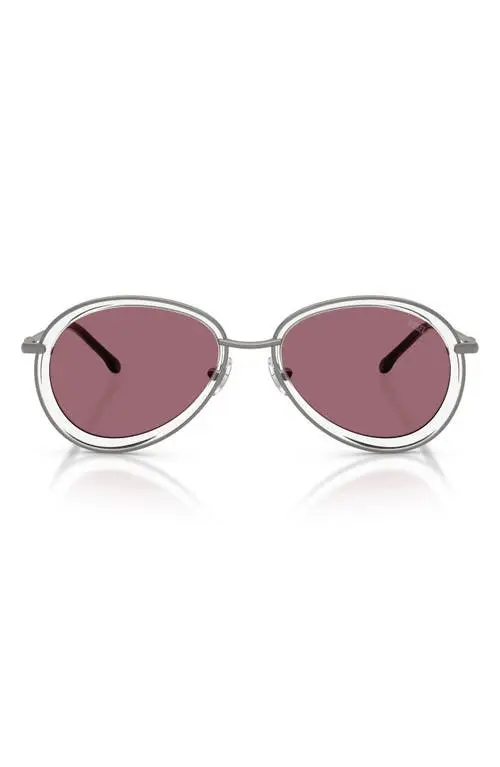 DIESEL® Mirrored Oval Sunglasses - Matte Gun Metal/mirror Red