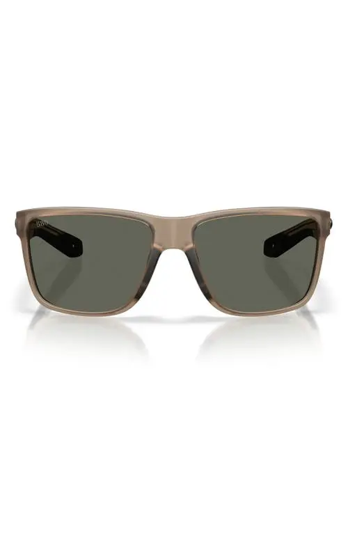 COSTA DEL MAR Broadbill Ii 58mm Polarized Rectangular Sunglasses - Matte Brown Smoke/gray 580g