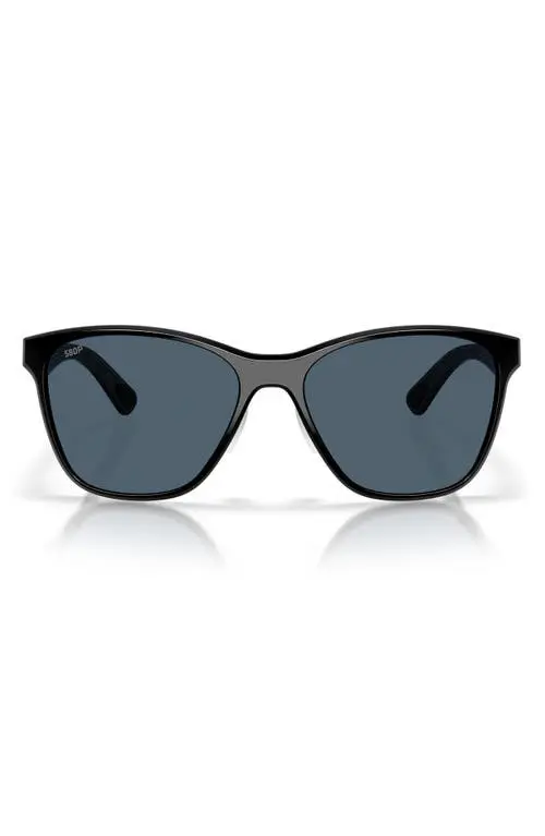 COSTA DEL MAR Luna Nueva 57mm Polarized Sunglasses - Black/gray