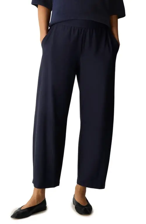 Eileen Fisher High-waisted Ankle Pants - Ink