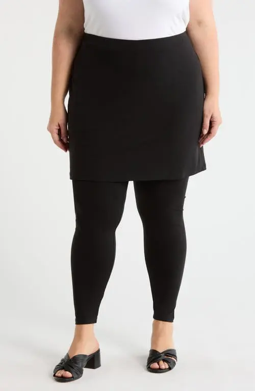 Eileen Fisher Skirted Ankle Leggings - Black