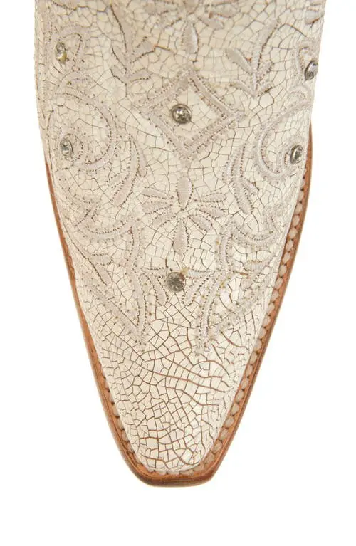 CORRAL Crystal & Embroidered Crackled Mid Calf Western Boot