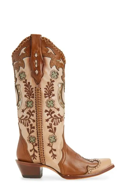 CORRAL Horseshoe Overlay Western Boot - Honey