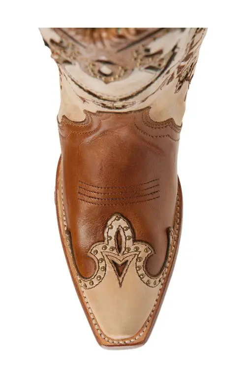 CORRAL Horseshoe Overlay Western Boot - Honey