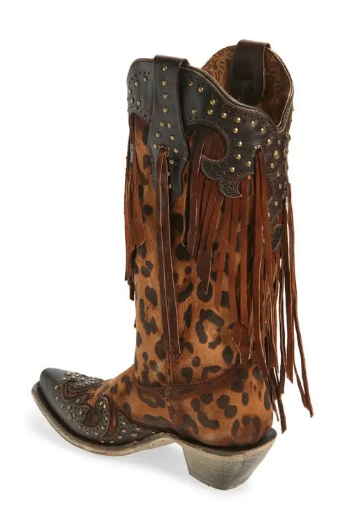 CORRAL Fringe Overlay Western Boot