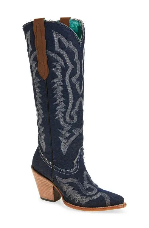 CORRAL Embroidered Western Boot - Denim