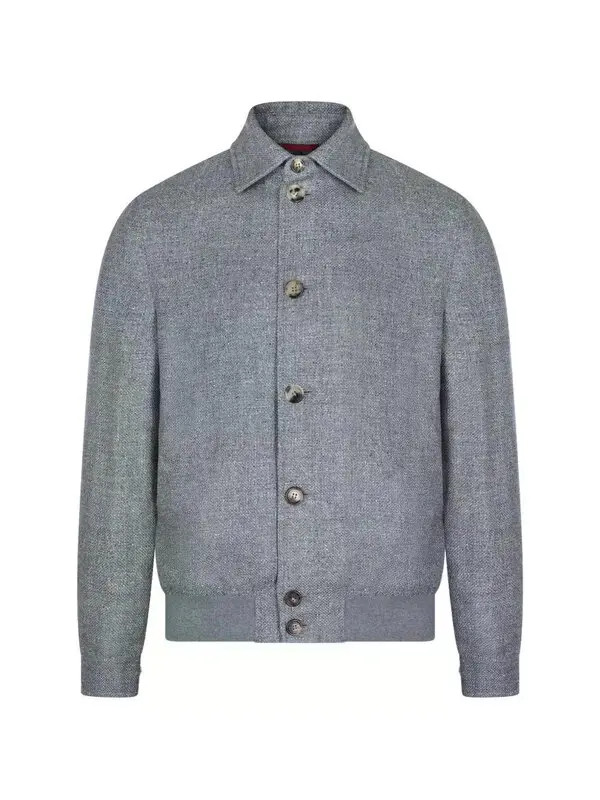 Brunello Cucinelli Buttoned Jacket With Knitted Hem And Cuffs