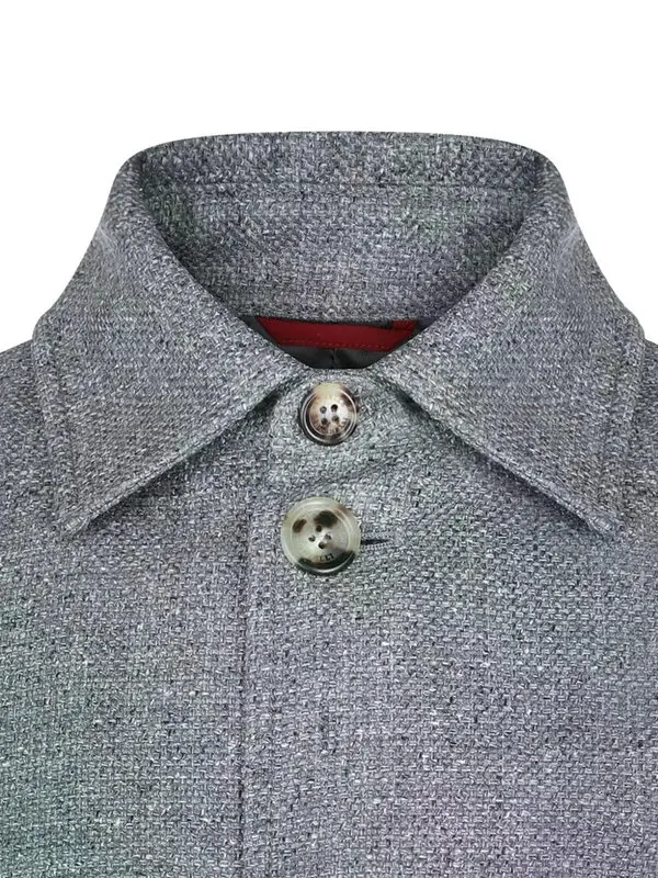 Brunello Cucinelli Buttoned Jacket With Knitted Hem And Cuffs