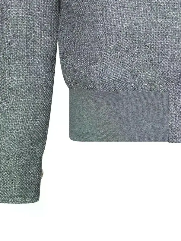 Brunello Cucinelli Buttoned Jacket With Knitted Hem And Cuffs