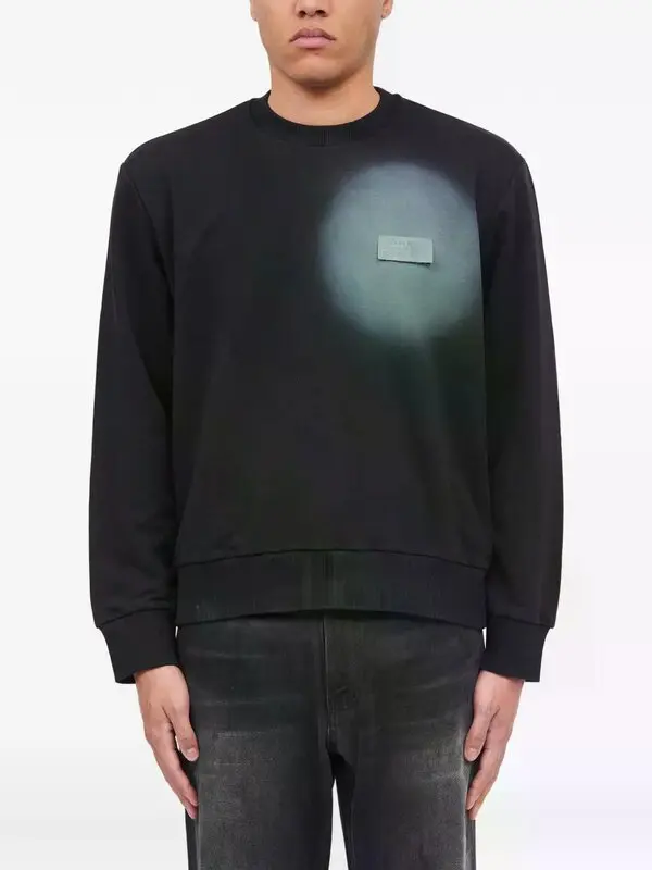 MAISON MARGIELA Logo-patch Spray-effect Sweatshirt - Black