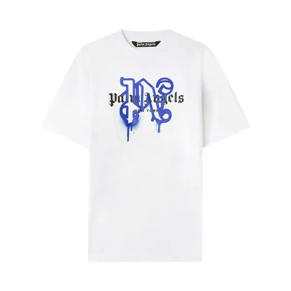 Palm Angels Ny Monogram Spray Tee - White