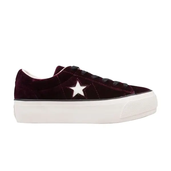 CONVERSE One Star Platform Velvet Sneakers - Red