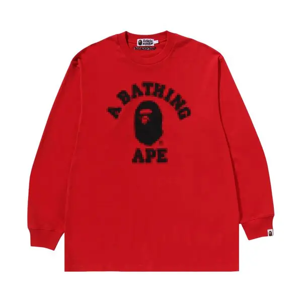 A BATHING APE College Relaxed Fit Long-sleeve Tee - Red