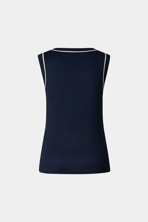 Bogner Knitted Top - Navy Blue