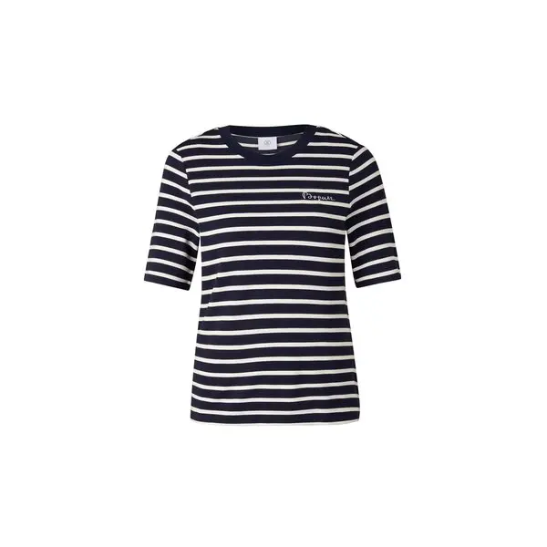 Bogner Striped T-shirt With Embroidered Logo - Navy Blue/off-white