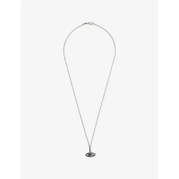 VIVIENNE WESTWOOD Grace Small Pendant Necklace - Ruthenium/plat/blue