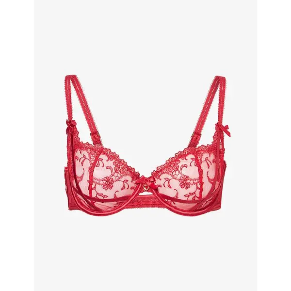 Lounge Valentina Balcony Lace Bra - Wine