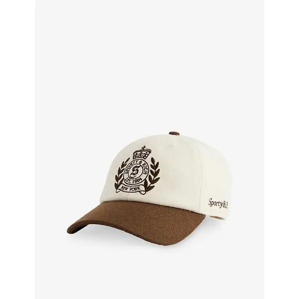 SPORTY & RICH Wool Baseball Cap - Ecru/toffee