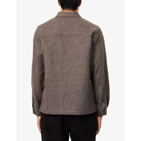 Sunspel Regular-fit Spread-collar Cotton And Linen Jacket