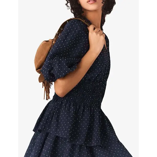 mini dresses with feathers Lumi | White Sequin High-Neck Feather Trim Mini Dress