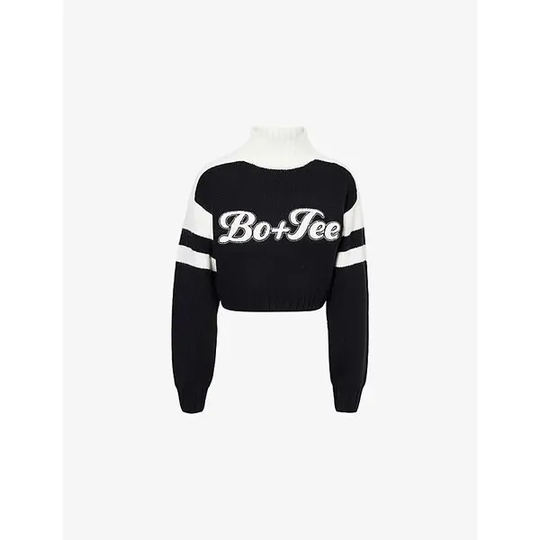 Bo+tee Logo-appliqué Cropped Knitted Jumper