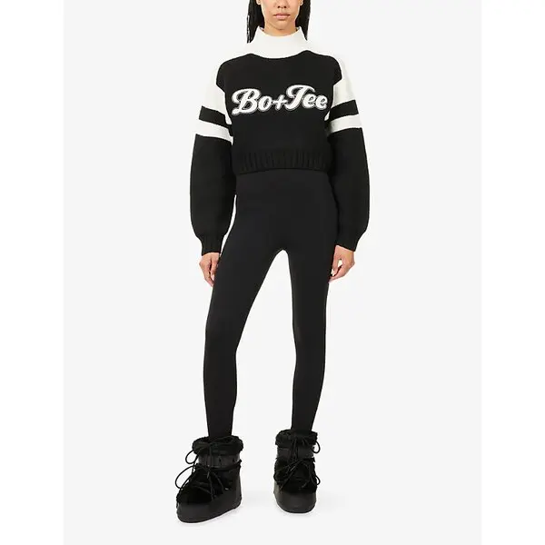 Bo+tee Logo-appliqué Cropped Knitted Jumper