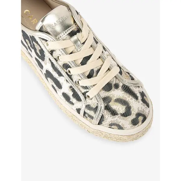 Carvela Sorano Leopard Print Canvas Trainers