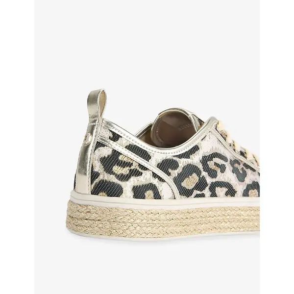 Carvela Sorano Leopard Print Canvas Trainers