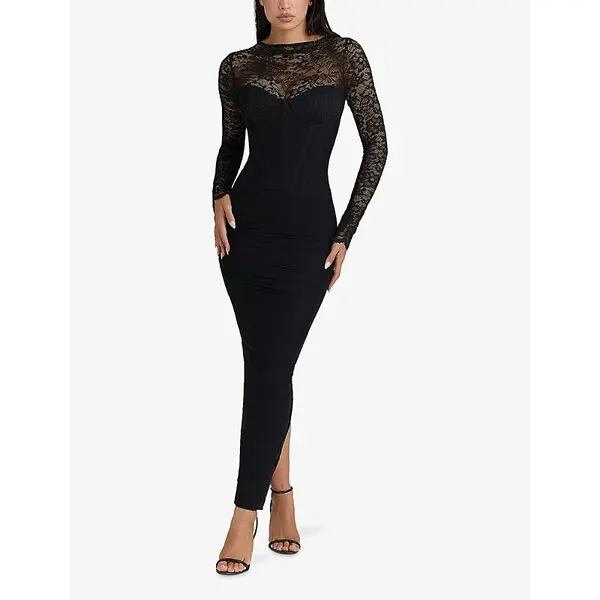 house of cb long lace dress Rent House Of CB Cordelia Sorbet Lace Maxi Dress