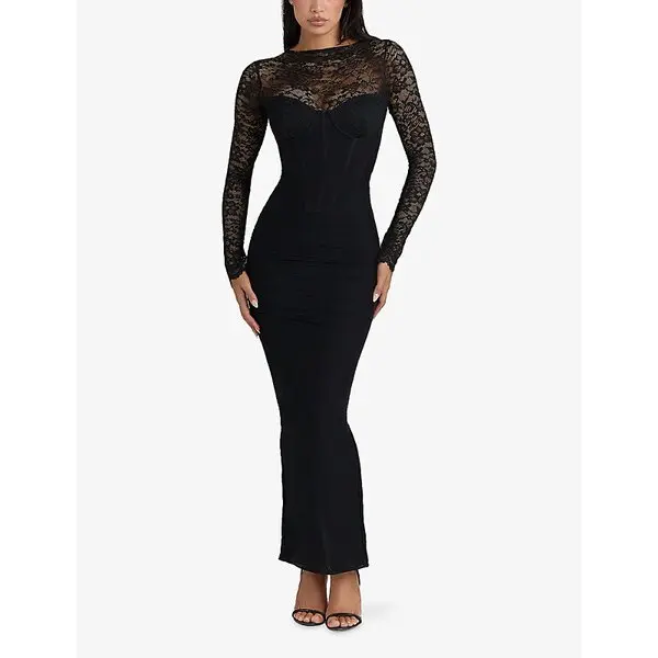 house of cb black lace dress Clothing : Mini Dresses : 'Analissa' Corset featuring a curve Clothing: Maxi Dresses: 'Tiff' Black